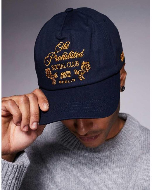 Prohibited Prpohibited Clubhouse Logo Cap in Blue for Men | Lyst UK