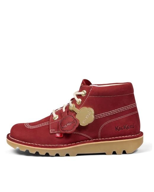 Kickers Kick Hi Goldie Boots in Red | Lyst UK