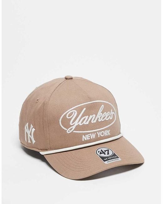 '47 Ny Yankee Bubble Script Detail Hitch Cap in Natural | Lyst UK