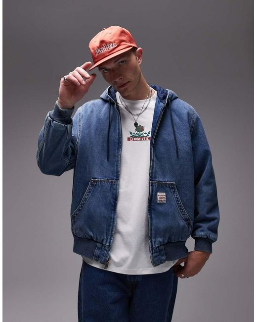 Levi's Workwear Capsule Potrero Hooded Denim Bomber Jacket Relaxed Fit ...