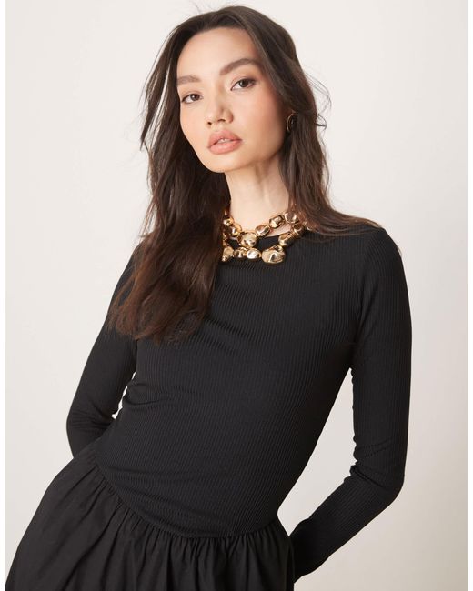 ASOS Ribbed Hybrid Maxi Dress in Black | Lyst