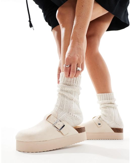 SEQWL Flatform Clogs in Natural | Lyst