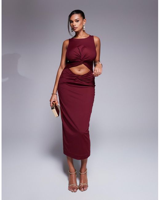 Taideux Fuller Bust Nikki Jersey Cut Out Midaxi Dress With Twist Detail ...