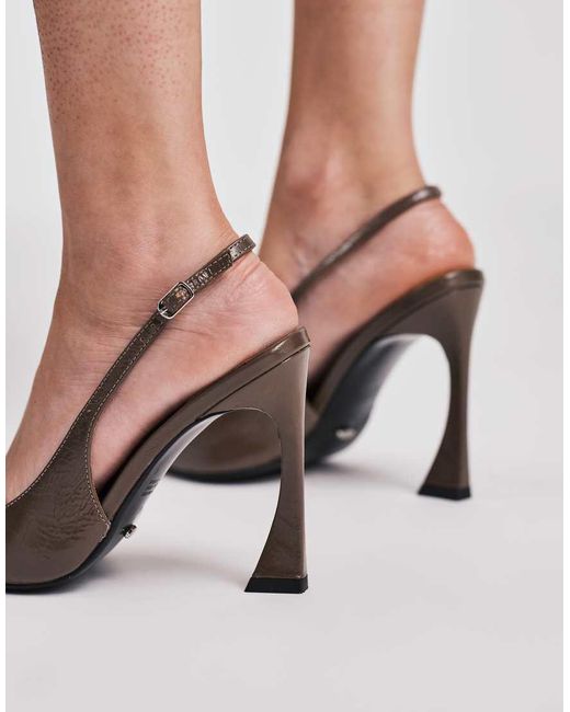Tony Bianco Sassy Curved Heel Slingback Shoes in Black | Lyst UK