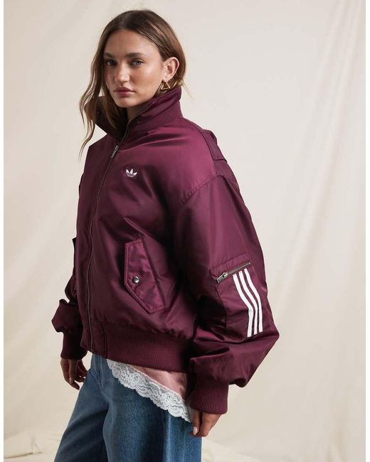 adidas Originals x ASOS Bomber Jacket in Red | Lyst UK