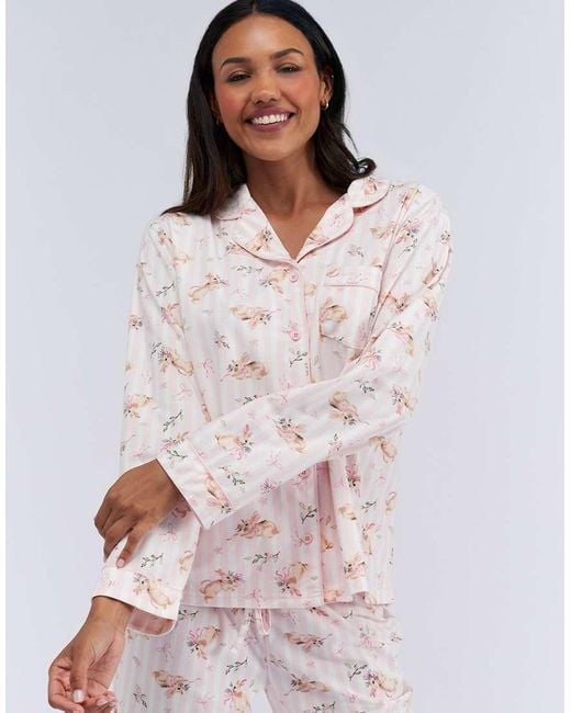 Boux Avenue Bunnies Top And Bottoms Pyjama Set With Matching Bag in ...