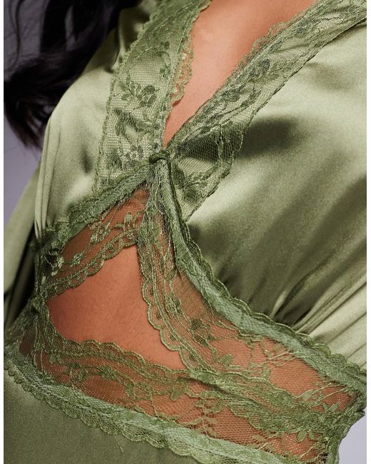 Never Fully Dressed Petite Mimi Long Sleeve Lace Cut-out Slip Maxi ...