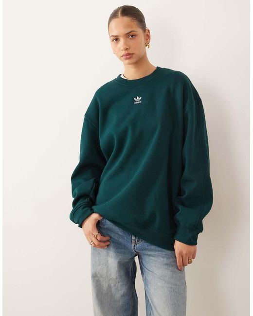 adidas Originals Essentials Sweatshirt in Green | Lyst UK