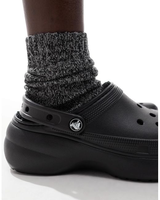 Crocs™ Classic Platform Lined Clogs in Black | Lyst