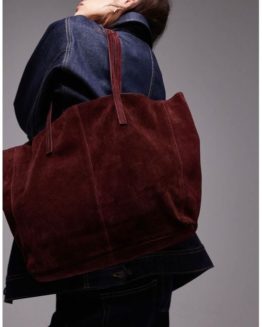 Mango Suede Shoulder Tote Bag in Blue | Lyst