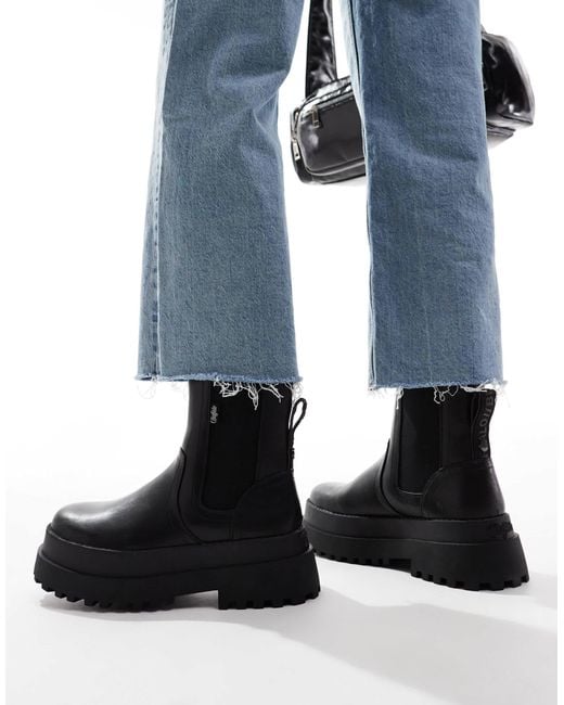 Buffalo Chunky Boot in Blue | Lyst