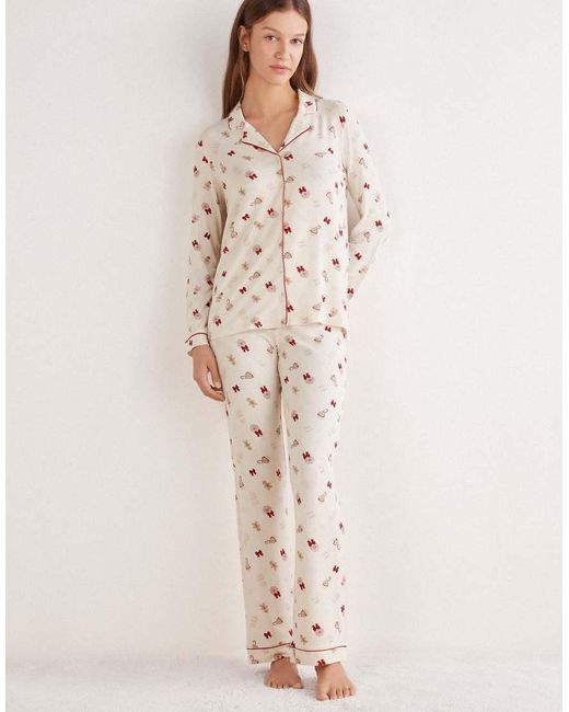 Intimissimi Button-Up Pyjamas With Sweets Print in Natural | Lyst UK