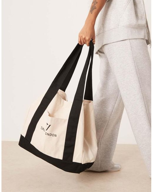 Tala Logo Contrast Tote Bag in Natural | Lyst UK