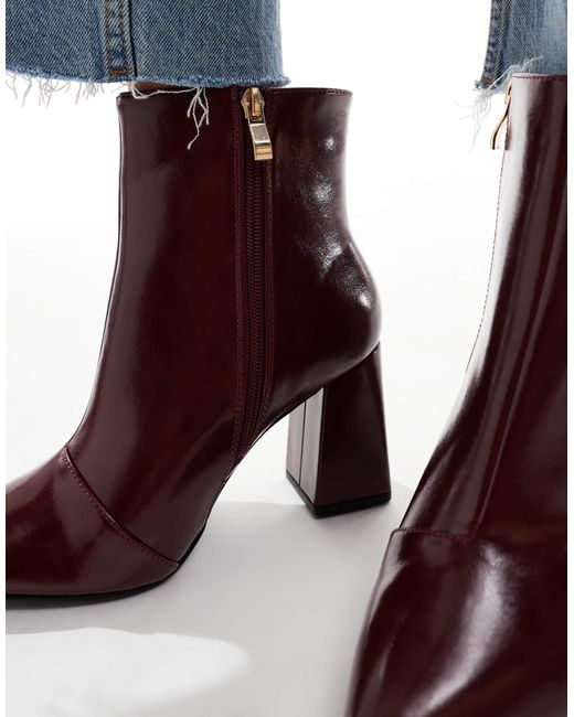 Raid Wide Fit Tetlee Block Heel Ankle Boots in Blue | Lyst