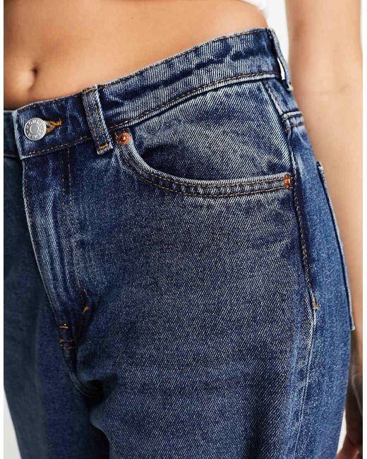 Monki Iku High Waisted Loose Fit Jeans in Blue | Lyst UK