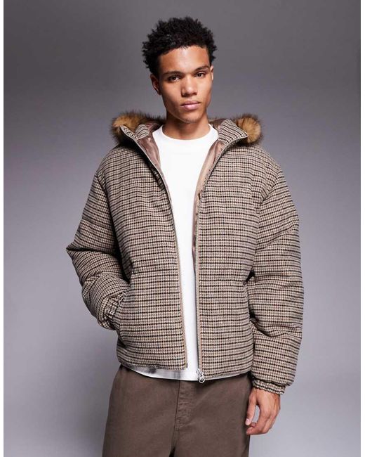 ASOS Puffer Jacket in Grey for Men | Lyst UK