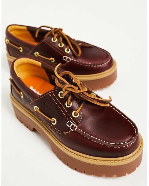 Timberland Stone Street Platform 3 Eye Boat Shoes in Blue | Lyst UK