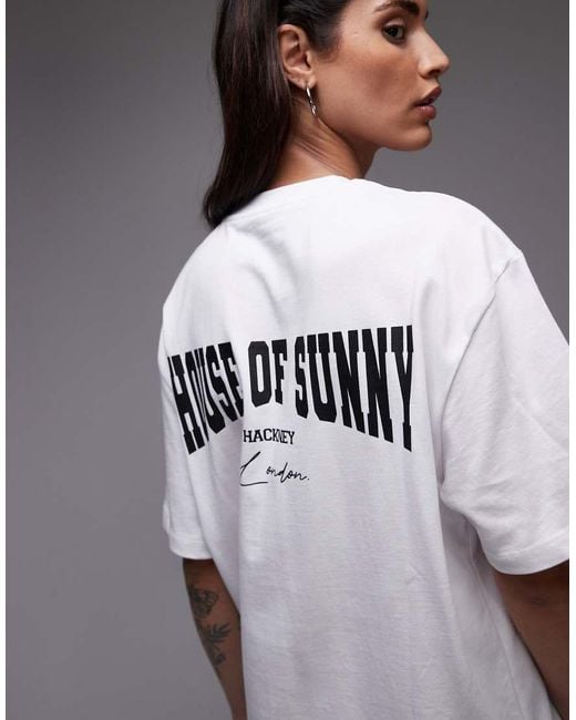 House Of Sunny Hackney Logo Oversized T-shirt in Grey | Lyst UK