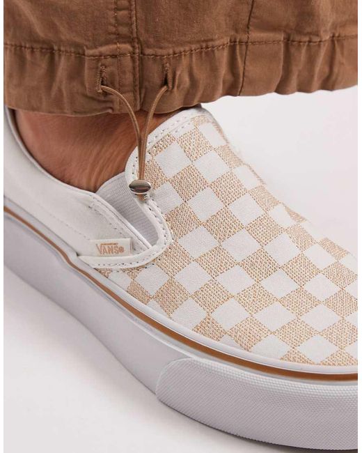 Vans Classic Slip-On Platform in Natural | Lyst UK