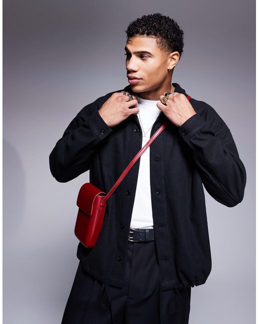 ASOS Volume Oversized Shacket With Brushed Cord in Blue for Men | Lyst