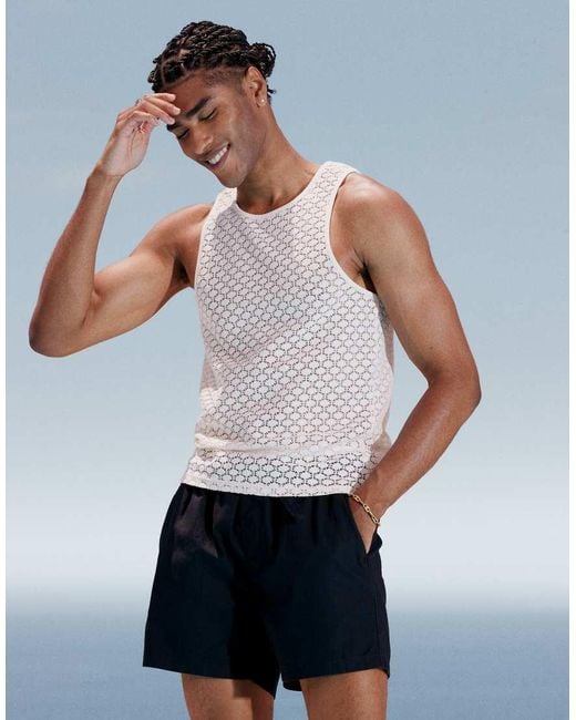 ASOS Muscle Fit High Scoop Vest in White for Men | Lyst UK