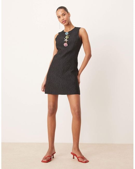 Sister Jane Dream Starfish Embellished Jacquard Mini Dress in Black | Lyst