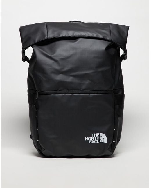 The North Face Base Camp Voyager Roll Top Logo Backpack in Black | Lyst UK