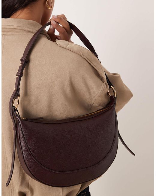Mango Classic Half Moon Shoulder Bag Bag in Brown | Lyst