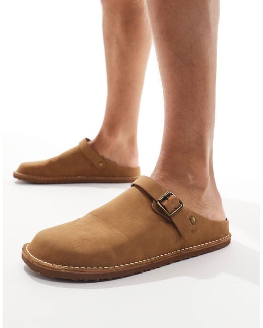 ASOS Mule Clog Loafers in Brown for Men | Lyst