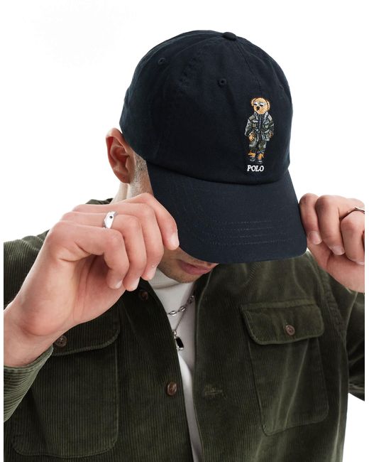 Polo Ralph Lauren Defender Bear Logo Twill Baseball Cap in Black for ...