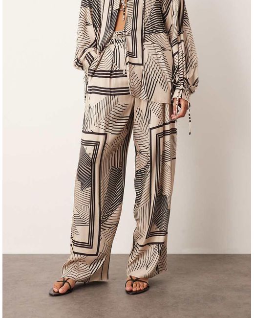 ARRANGE Soft Trousers Co Ord in Natural | Lyst UK