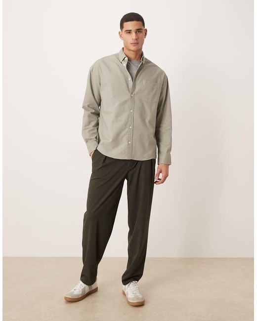 ASOS 90s Oversized Oxford Shirt in Natural for Men | Lyst UK