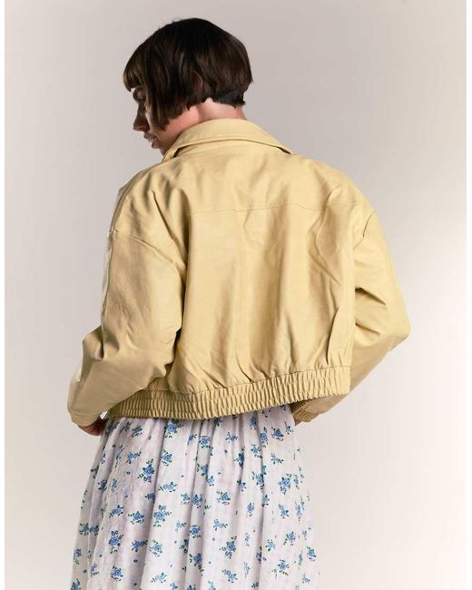 Glamorous Zip Up Coller Jacket in Yellow | Lyst UK