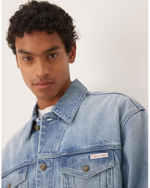 Calvin Klein 90s Icon 94 Trucker Jacket in Blue for Men | Lyst