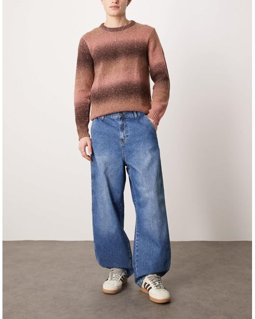 ASOS Barrel Fit Jeans With Ads Logo in Blue for Men | Lyst