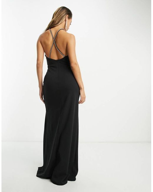 NA-KD X Mimi Ar Split Detail Maxi Dress in Black | Lyst UK