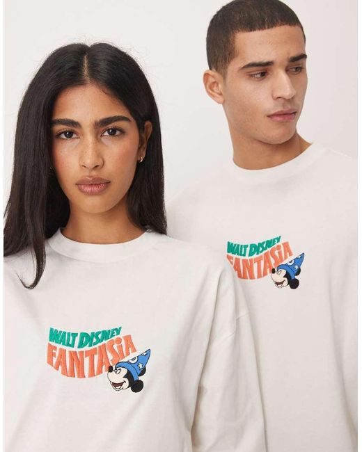 ASOS Disney Fantasia Oversized T-Shirt With Mickey Mouse Embroidery in ...