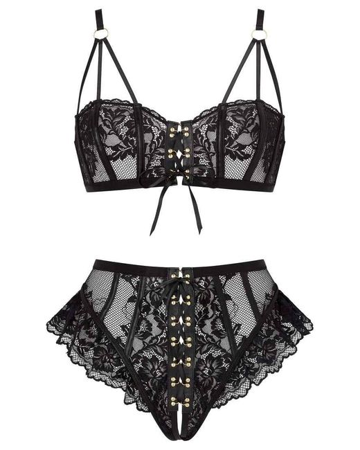 Ann Summers Boudoir Tease Crotchless Set in Black | Lyst UK