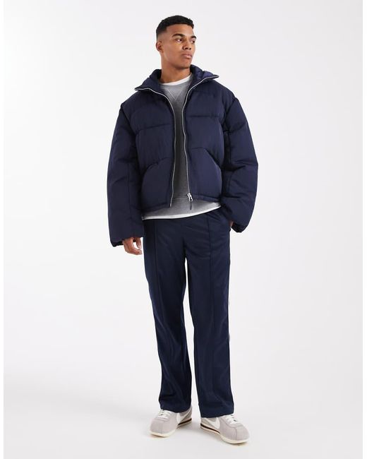 ASOS Oversized Puffer Jacket in Blue for Men | Lyst UK