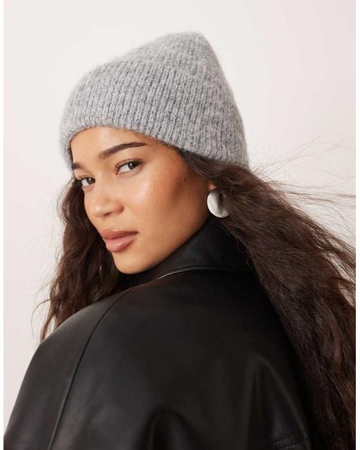 Mango Beanie in Grey | Lyst UK