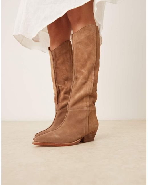 Free People Sway Low Slouch Boot in Brown | Lyst UK