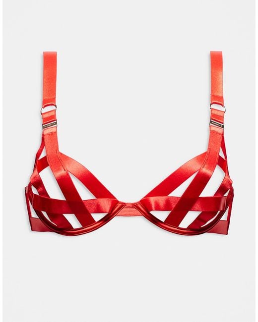 Bluebella Ariana Wi Bra With Strapping Details in Red | Lyst