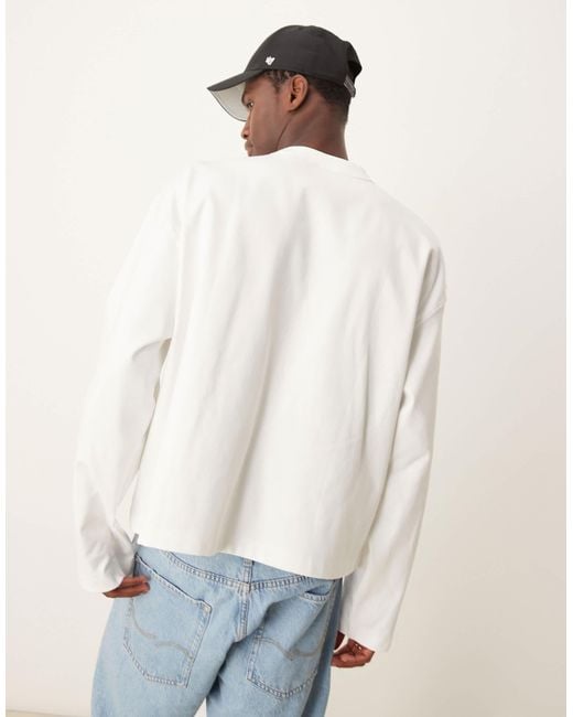 ASOS Premium Interlock Oversized Boxy Long Sleeve T-shirt 300gsm in White for Men | Lyst
