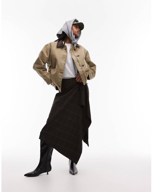 Mango Wax Contrast Collar Jacket in White | Lyst