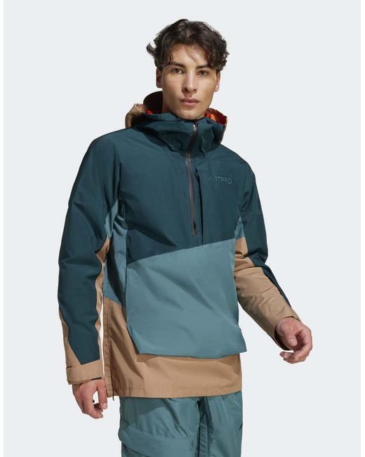 adidas Originals Terrex Xploric 2 Layer Lined Climaproof Anorak in Blue ...