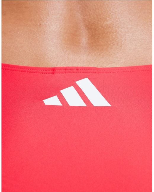 adidas Originals Adidas Training 3 Stripe Bikini Set in Red | Lyst UK