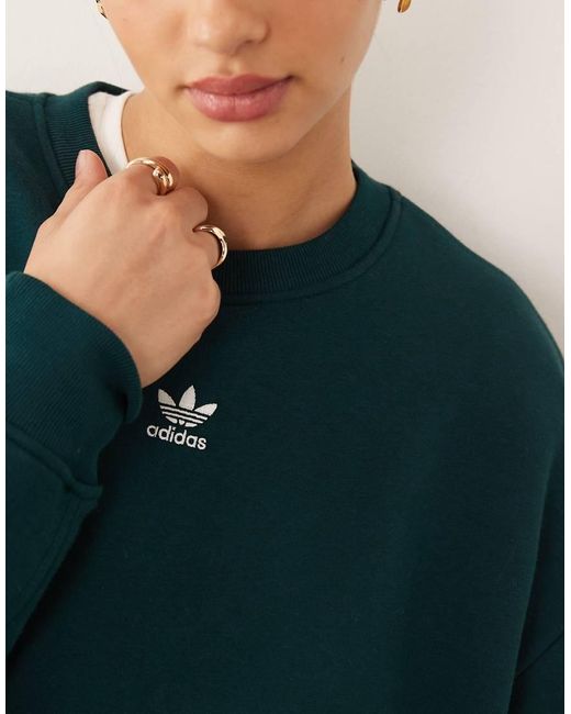 adidas Originals Essentials Sweatshirt in Green | Lyst UK