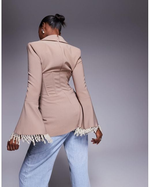 Lavish Alice Pearl Embellished Blazer | Lyst