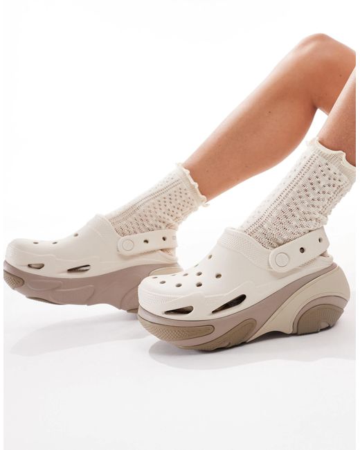 Crocs™ Bubble Crush Platform Clog in Natural | Lyst