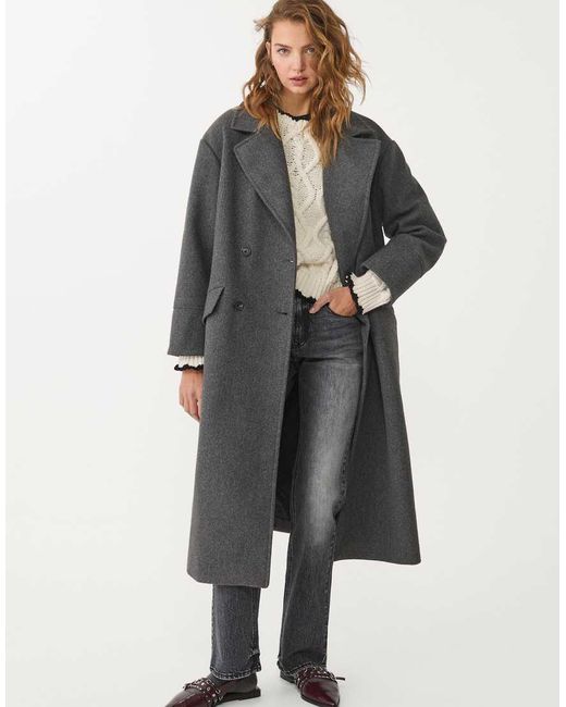 Stradivarius Oversized Soft Touch Coat in Grey | Lyst UK